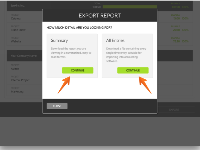 Exporting Reports | Reports | Help Center | Time IQ