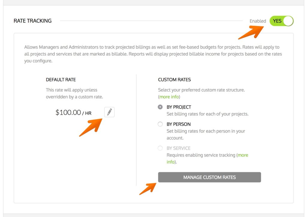 Enabling Rate Tracking | Rate Tracking | Help Center | Time IQ